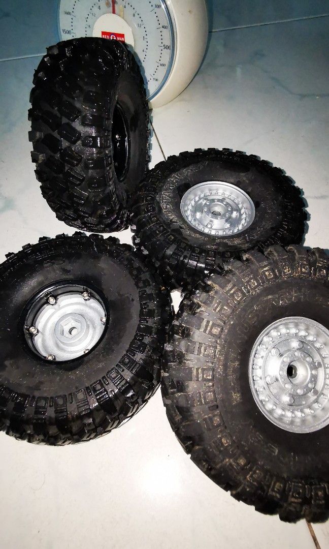 RC Crawler Tire & Metal Rim Beadlock for Trailing/Offroad & Rock ...