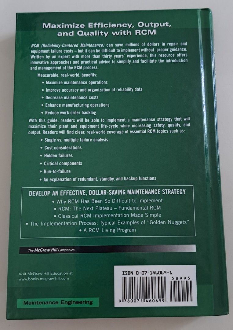 Reliability Centered Maintenance, Hobbies & Toys, Books & Magazines, Textbooks on Carousell