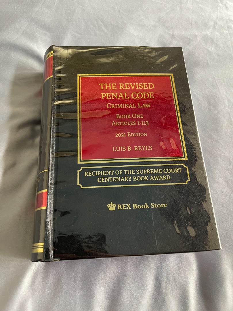 Revised Penal Code Book One 2021 Edition Cloth Bound By Luis B Reyes
