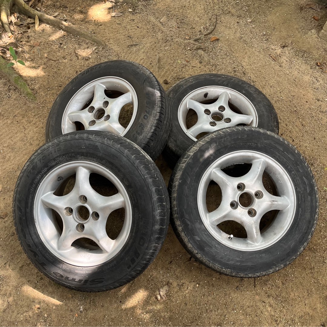 Rim + tayar 13 inch, Auto Accessories on Carousell