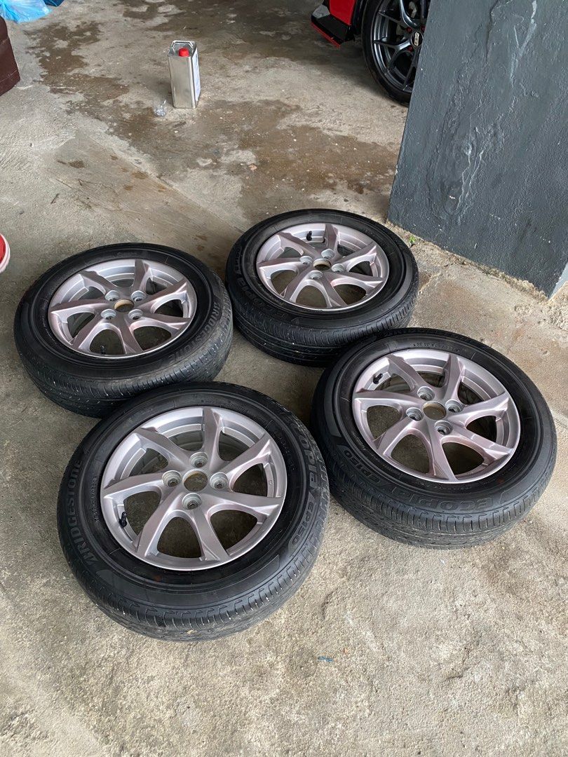 Rim Original Myvi G3 14 inch Tayar 85%, Auto Accessories on Carousell