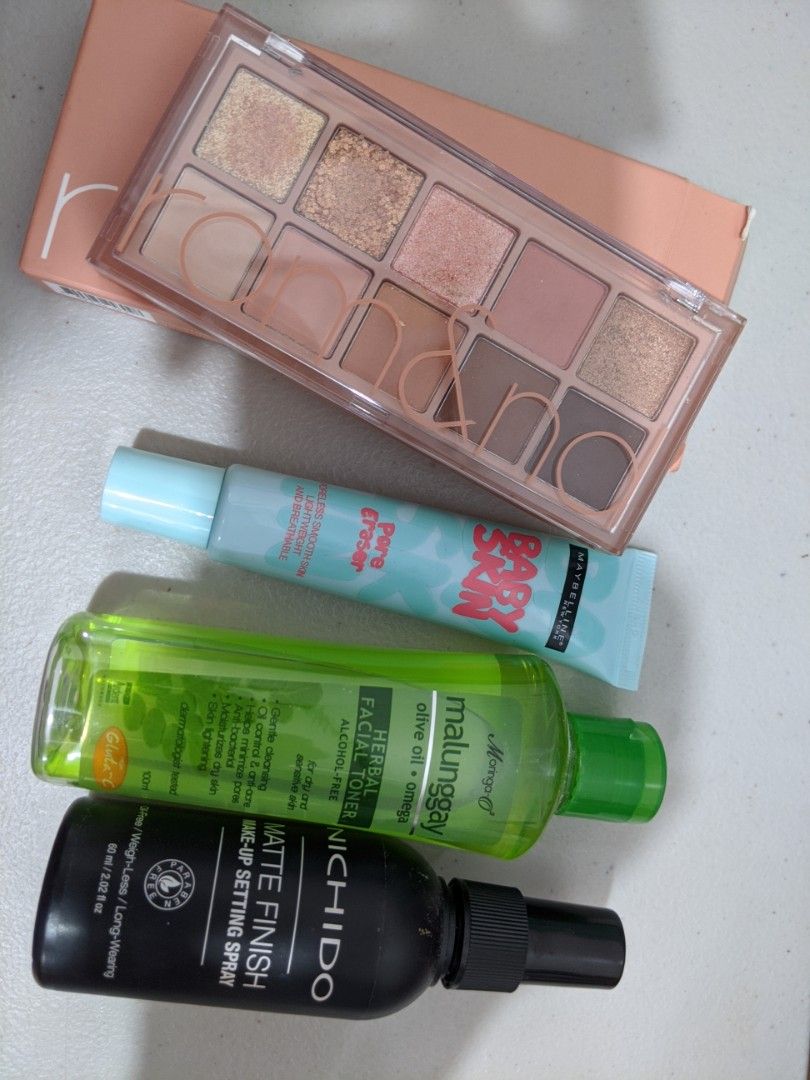 rom&nd pampas garden palette, maybelline babyskin, nichido setting ...