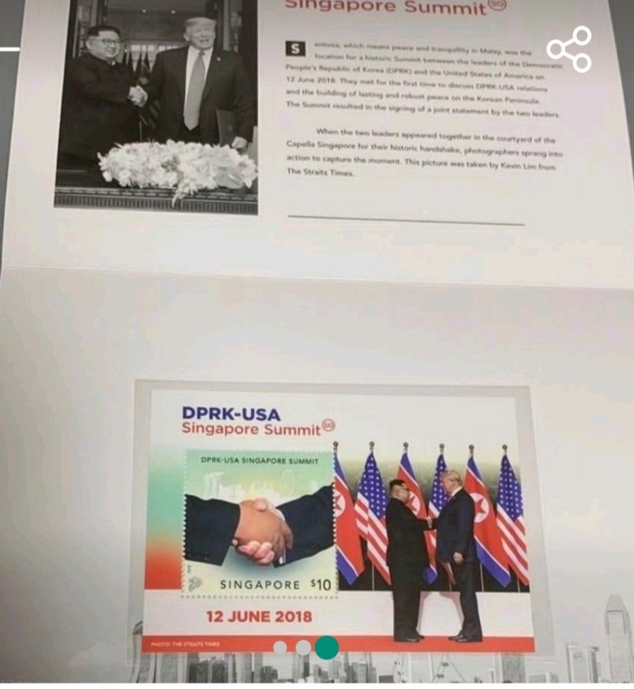 Singapore Stamp 2018 DPRK -USA Summit Collector Sheet $10, Hobbies ...