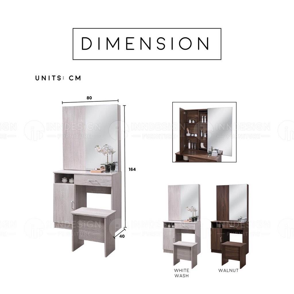 Sliding Dressing Table With Chair, Furniture & Home Living, Furniture ...