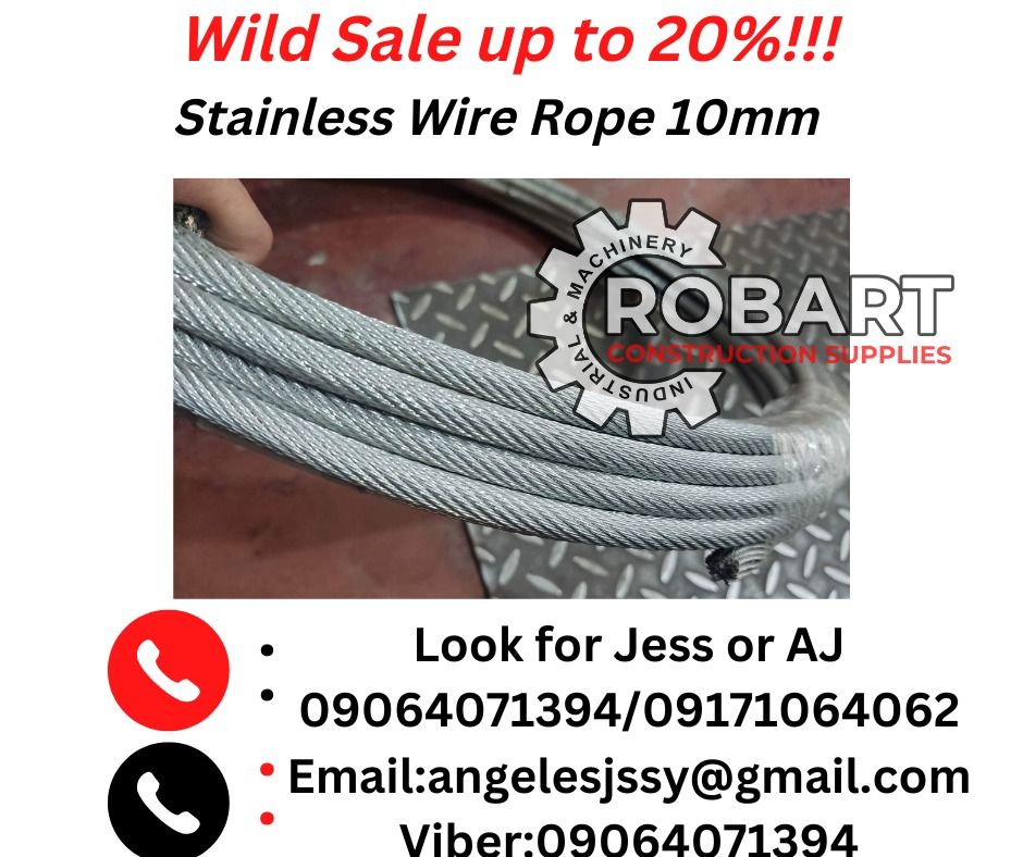 Stainless Wire Rope 10mm, Commercial & Industrial, Construction Tools ...