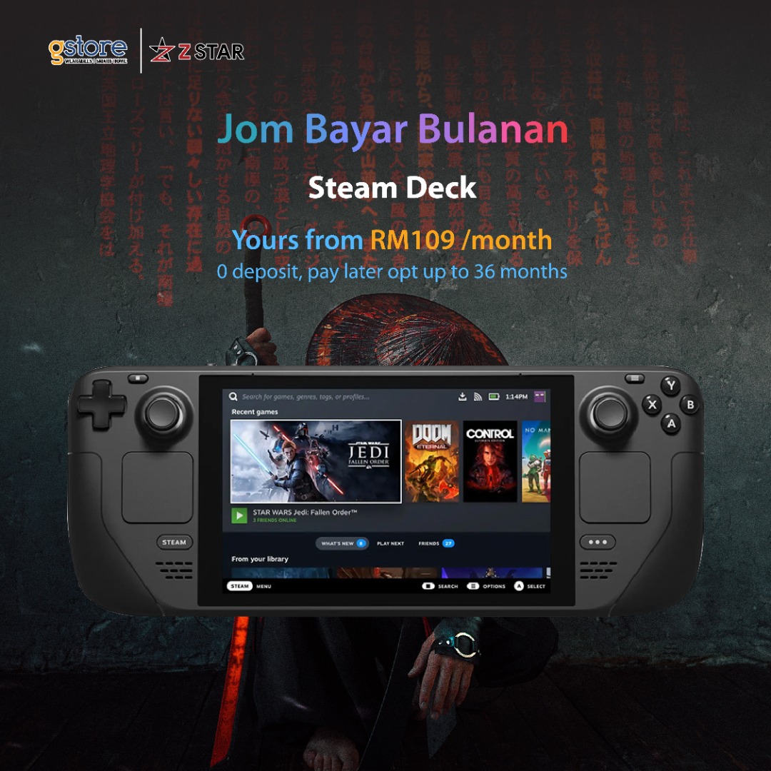 Steam Deck by Valve (64GB, 256GB, 512GB) Ansuran Mudah, Bayarlah ...