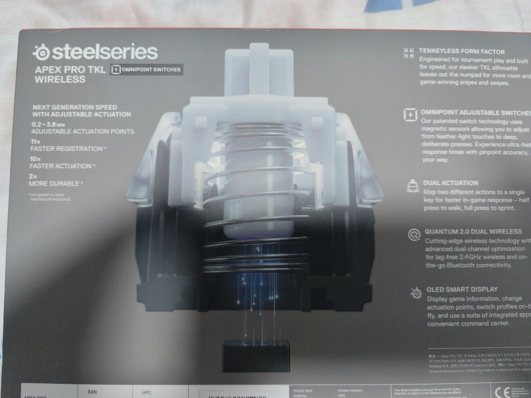 Steelseries 2023 Apex Pro TKL Wireless Gaming Keyboard, Computers ...