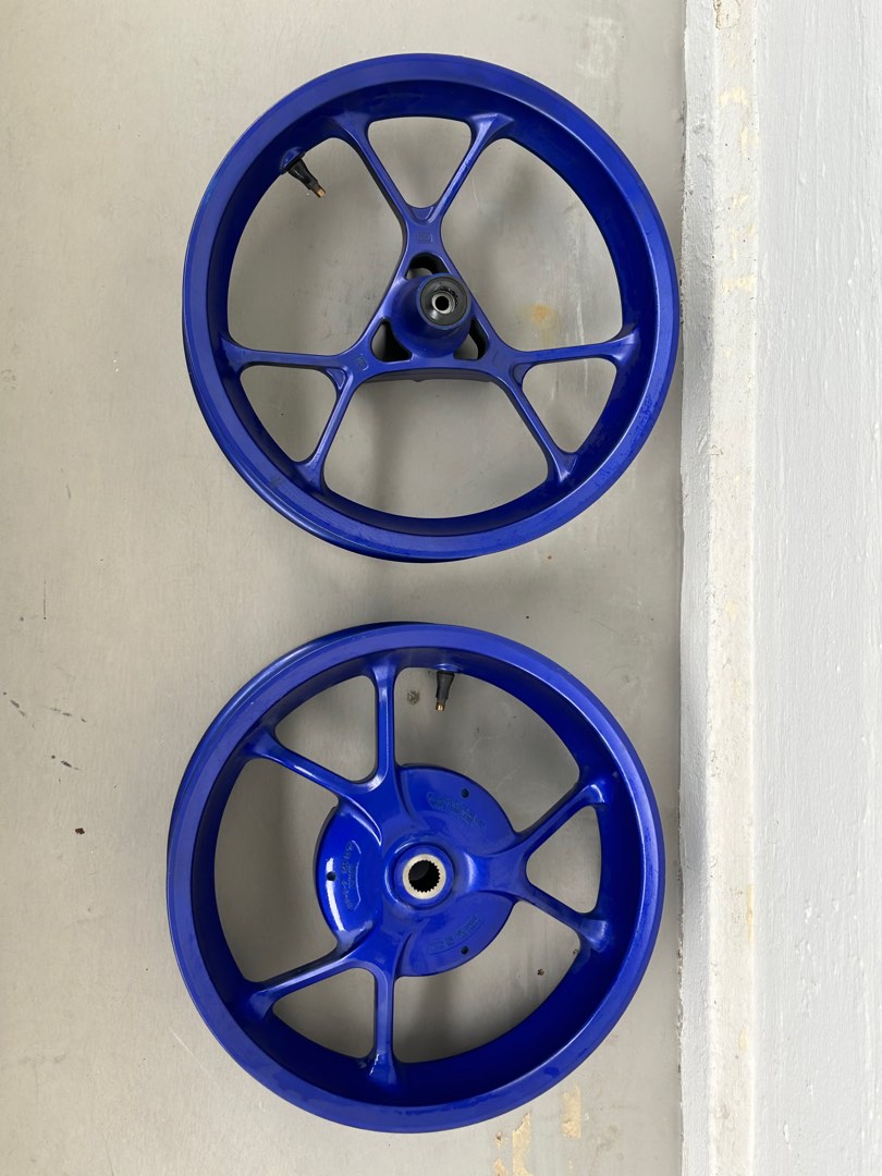 Stock Blue Rims for Aerox, Motorcycles, Motorcycle Accessories on Carousell