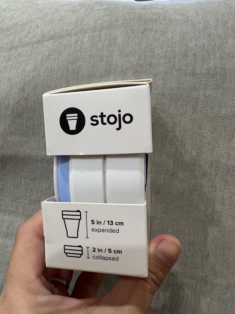Stojo collapsible cup - sky (BNIB), Furniture & Home Living ...