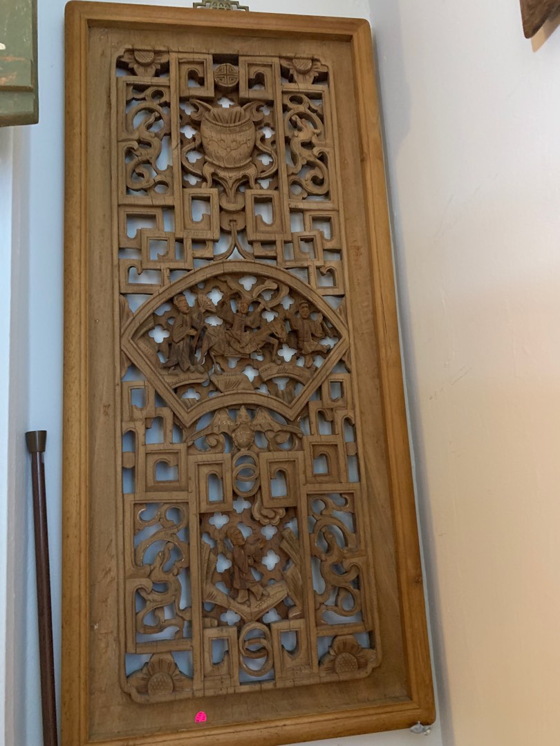Teak wood chinese design panel , Furniture & Home Living, Home Decor ...