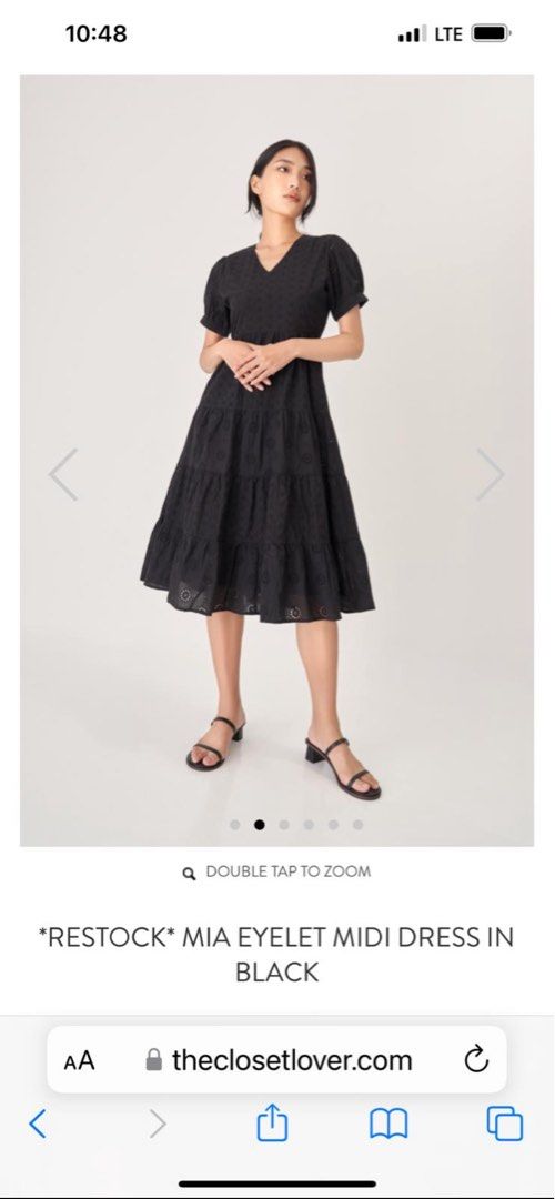 The closet lover mia eyelet midi dress in black, Women's Fashion, Dresses & Sets, Dresses on ...