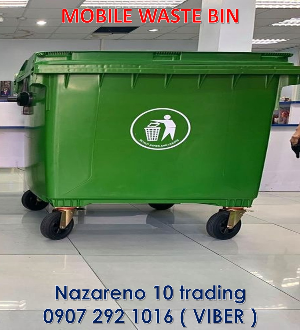 trash bin mobile waste bin w/wheels 309, Furniture & Home Living ...