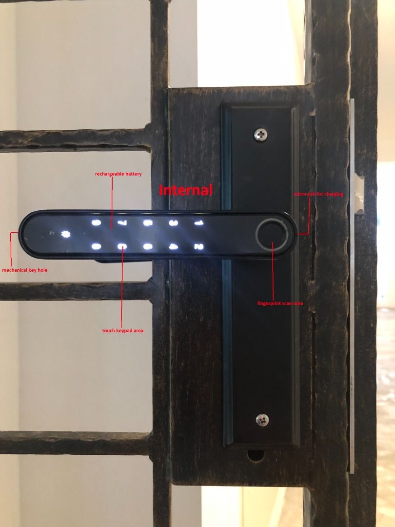 Tuya Smart Digital BTO HDB Gate Lock - Fingerprint - Bluetooth APP ...