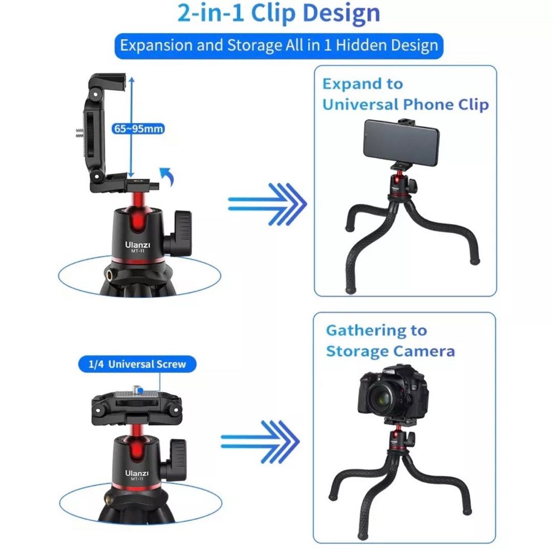 Ulanzi MT-33 Flexible Vlog Octopus Tripod, Photography, Photography ...