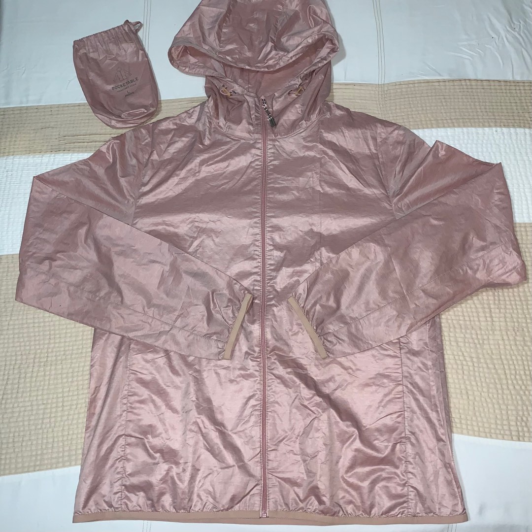 UNIQLO Pink Pocketable Parka Jacket Windbreaker, Women's Fashion, Coats ...