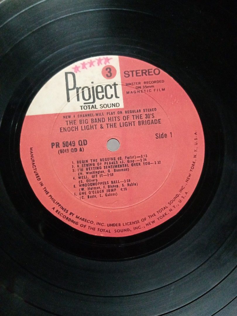 Vintage 12 Inches Vinyl (The Big Band Hits Of The Thirties/Enoch Light ...