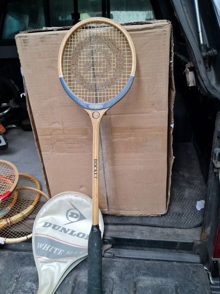 Vintage Grays Junior Wooden Badminton Racket Collectibles with Dunlop ...