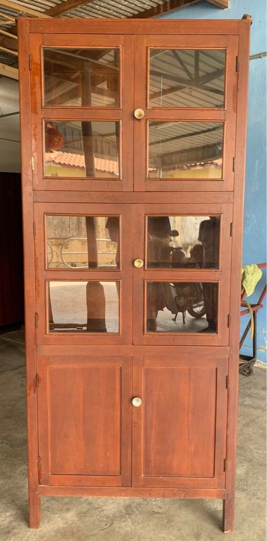Vintage tall display cabinet, Furniture & Home Living, Furniture ...