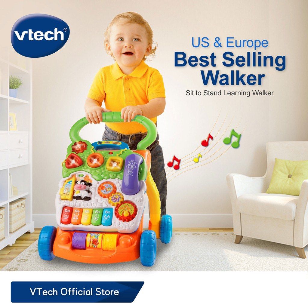 VTech [Orange] Sit To Stand Learning Walker Baby Walker, Babies & Kids, Infant Playtime on Carousell