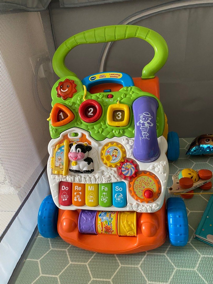 VTech [Orange] Sit To Stand Learning Walker Baby Walker, Babies & Kids, Infant Playtime on Carousell