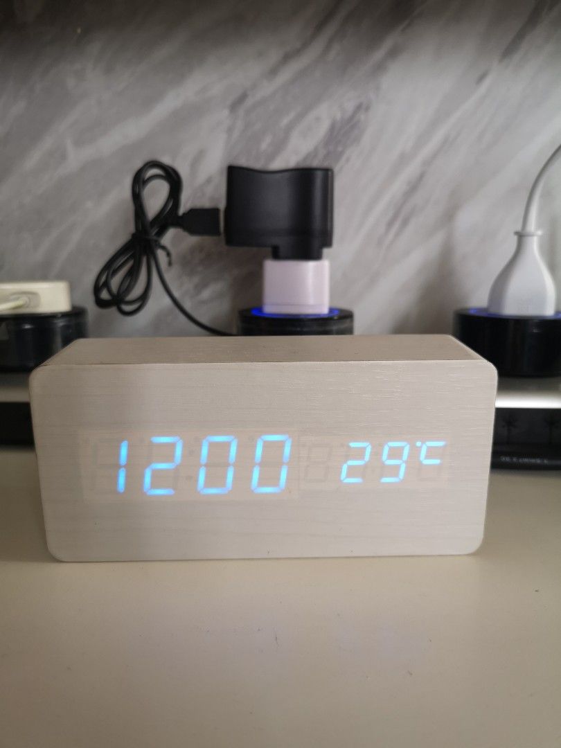 Wood design digital clock, Furniture & Home Living, Home Decor, Clocks ...