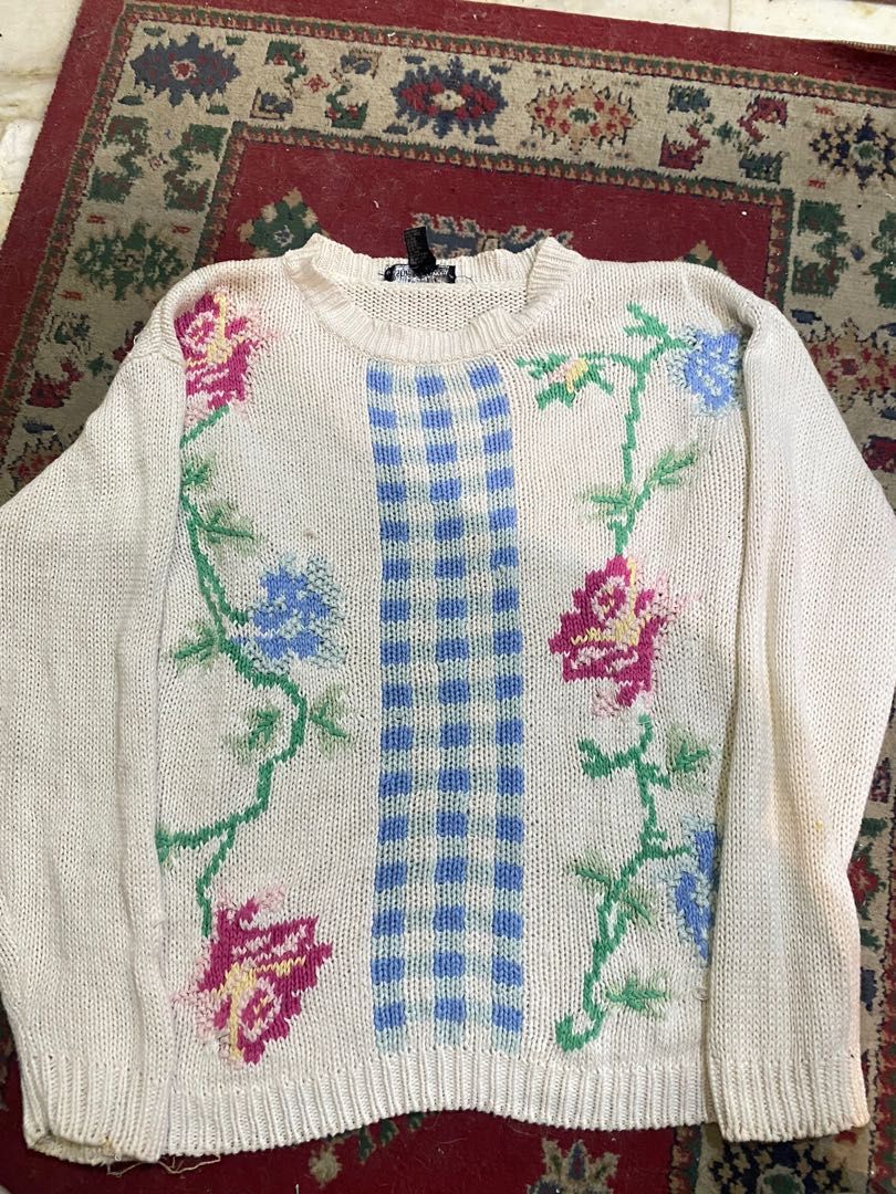 Y2k coquette ashleigh morgan knitted sweater, Women's Fashion, Coats ...