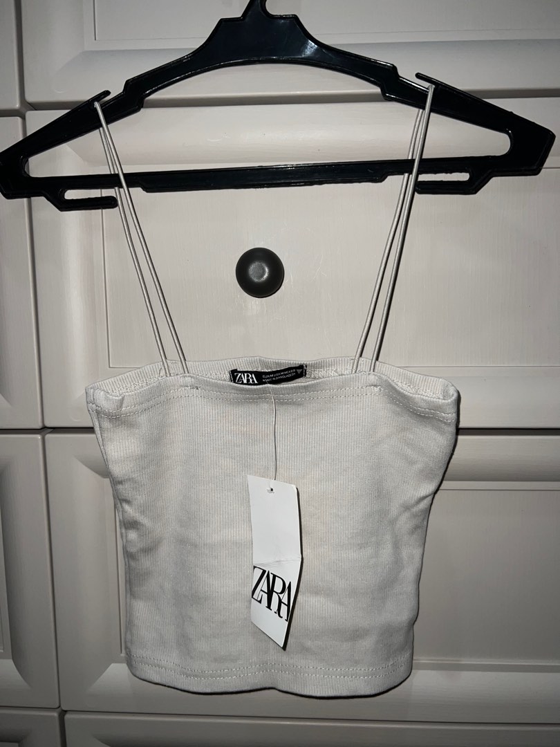 Zara Grey Gray String Tube Top, Women's Fashion, Tops, Sleeveless on ...