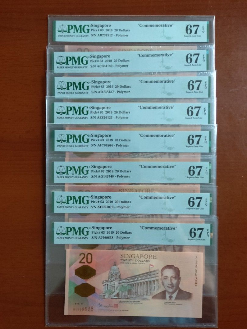 $20_set*AB,AC,AD,AE,AF,AG,AH,AJ.All pmg67E, Hobbies & Toys, Memorabilia & Collectibles, Currency ...