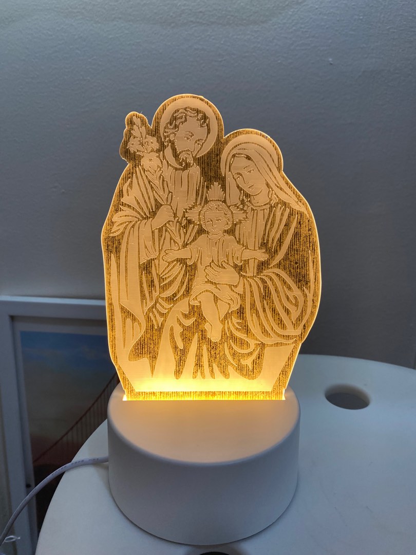 3D Creative Visualisation lamp of Holy Family, Hobbies & Toys ...