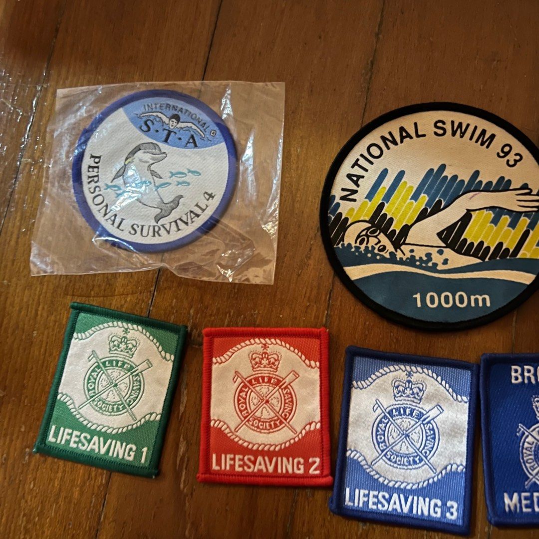 90s Vintage Swimming Badge Patches National Survivor Swimming Award ...