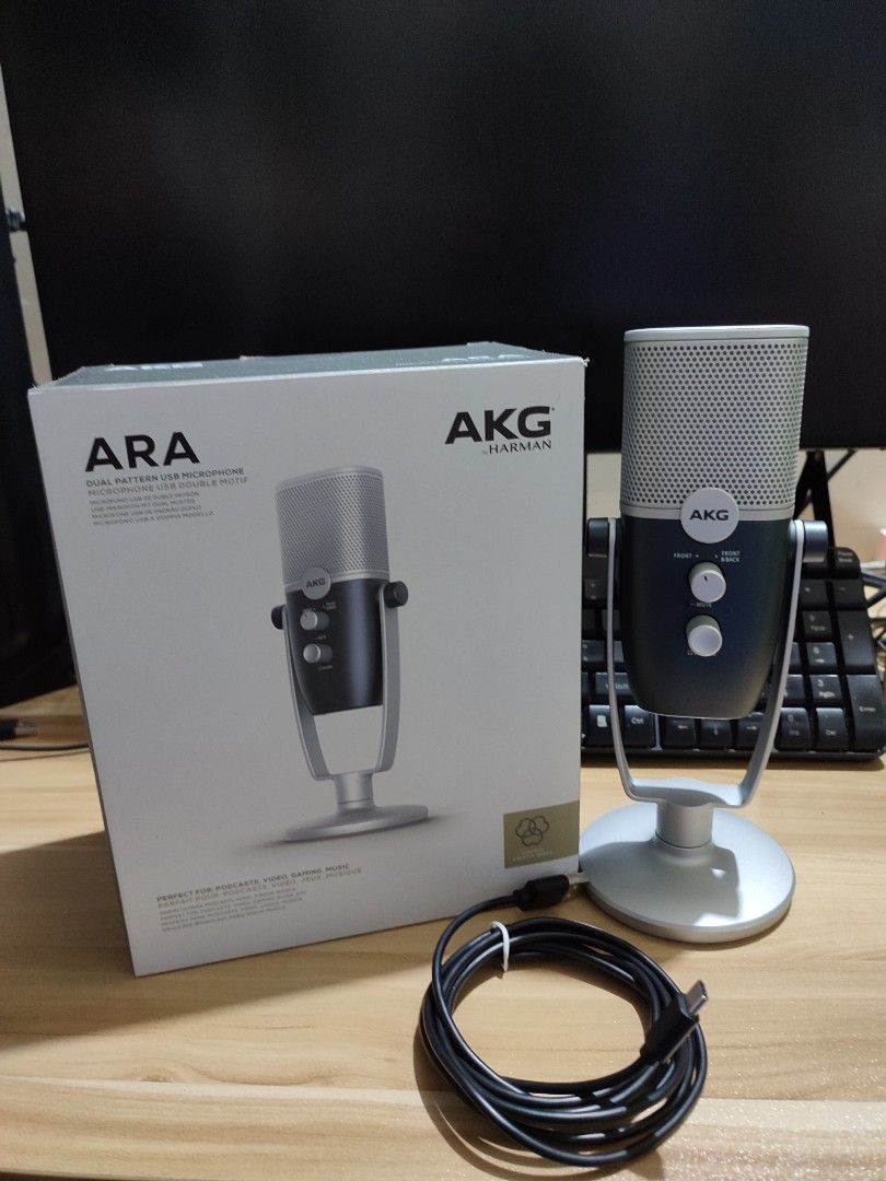 AKG Ara Condenser Microphone - Mic For Gaming, Podcast, Music, Vlog, Home Studio USB Microphone ...