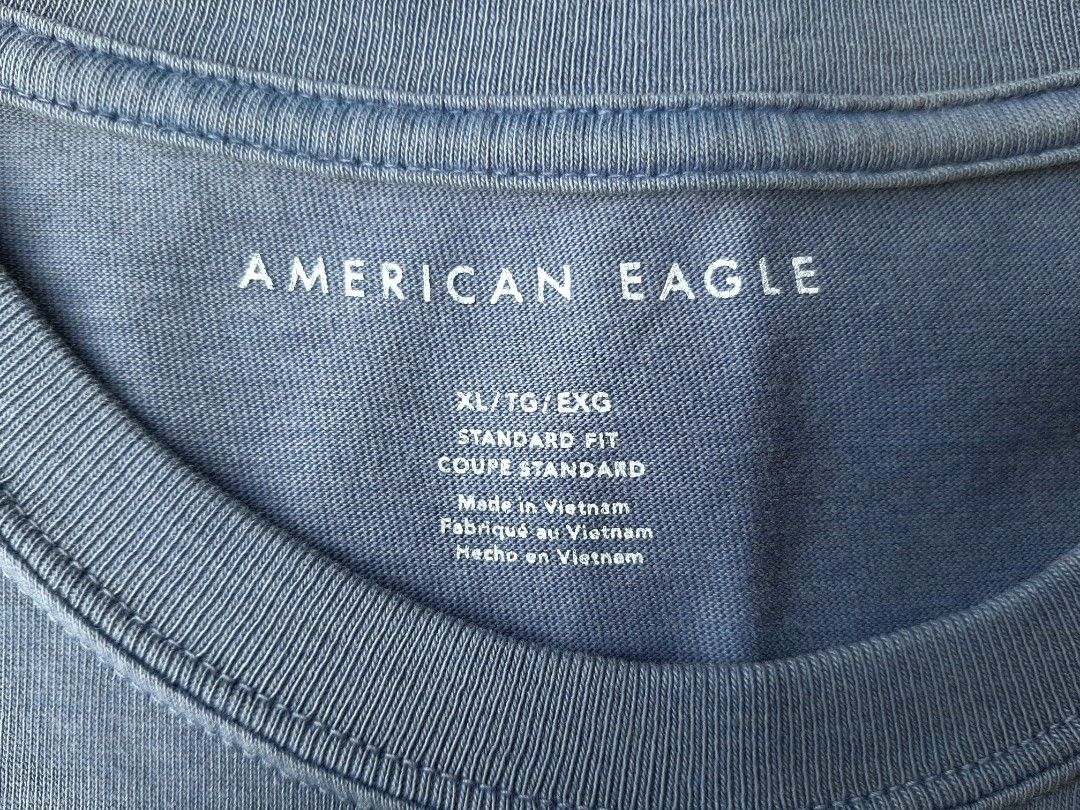 American Eagle Plain Shirt With Minimal Design, Men's Fashion, Tops ...