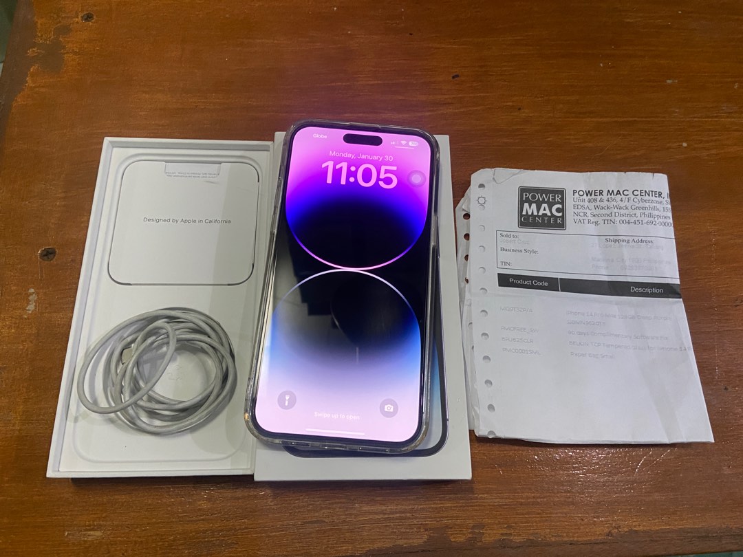Apple Iphone 14 Promax 128gb from powermac deep purple, Mobile Phones ...