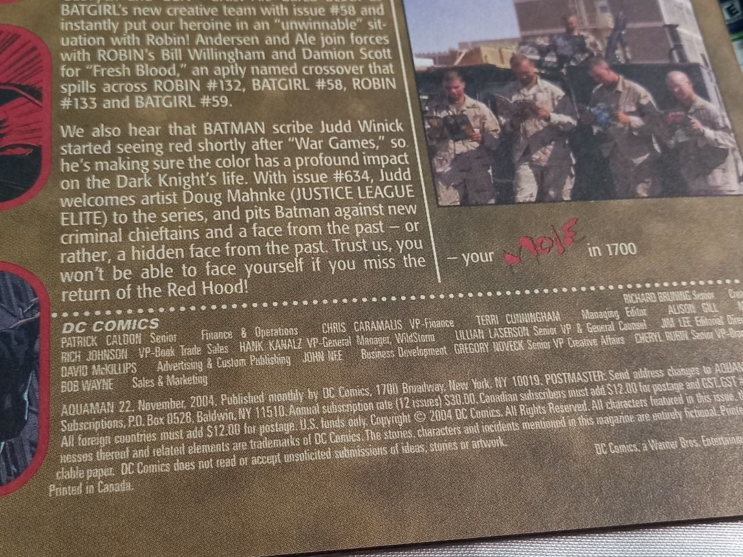 AQUAMAN DC Comics #22 The EEL Strikes! November 2004, Hobbies & Toys ...