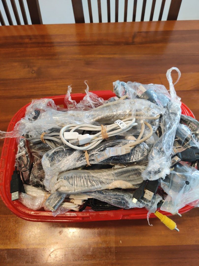 Assorted cables AV, Ethernet, HDMI, USB etc, Computers & Tech, Parts ...