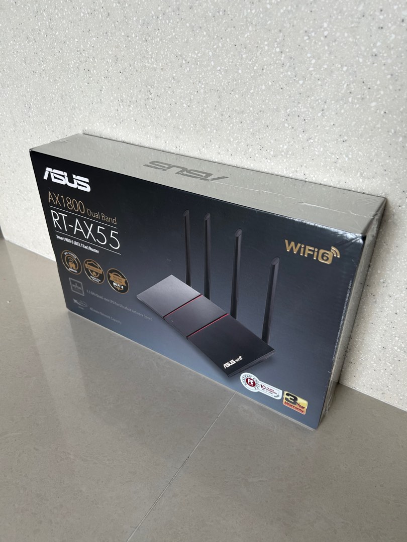 Asus RT-AX55 AX1800 Dual Band WiFi 6 Router, Computers & Tech, Parts ...