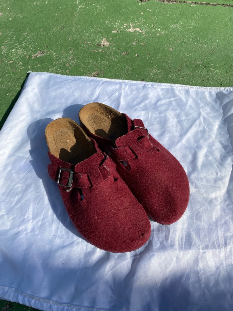 Birkenstock Boston "Wine" Wool Felt Leather Size 40 narrow fit / 26cm ...