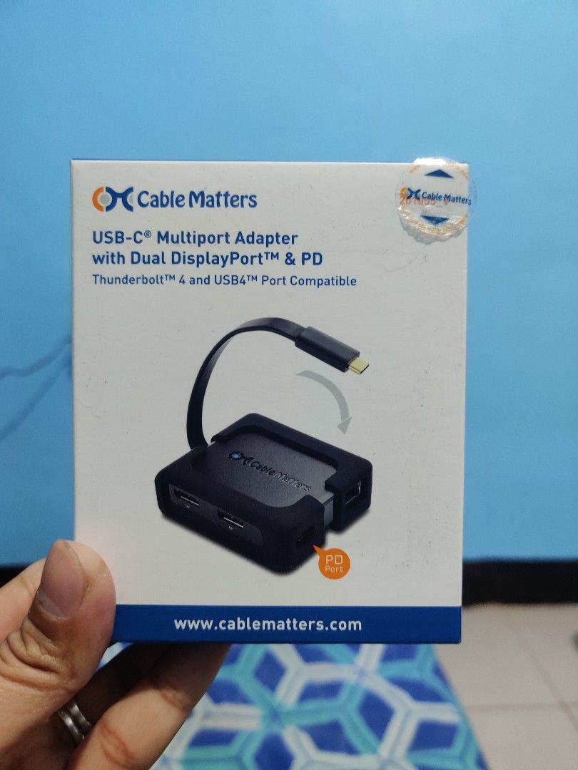 cable matters usb-c multiport adapter with dual displayport & pd ...