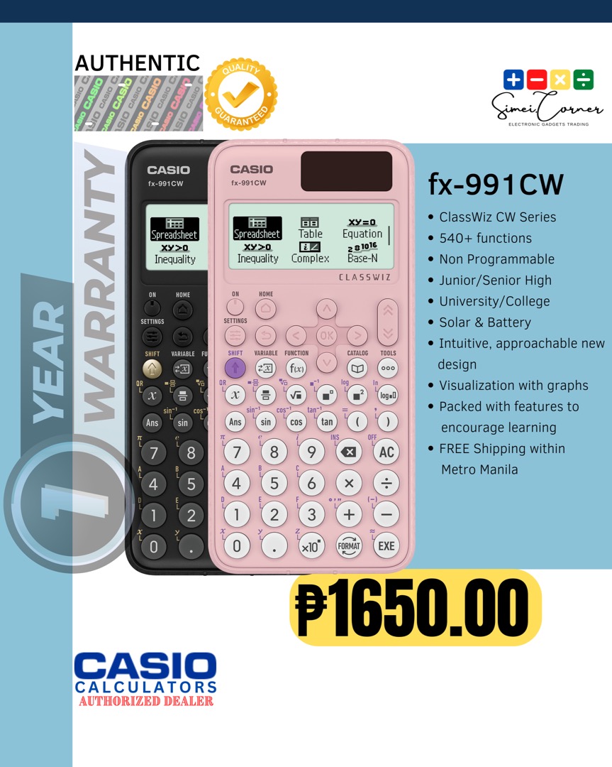 Casio Scientific Calculator fx-991CW, Computers & Tech, Office ...