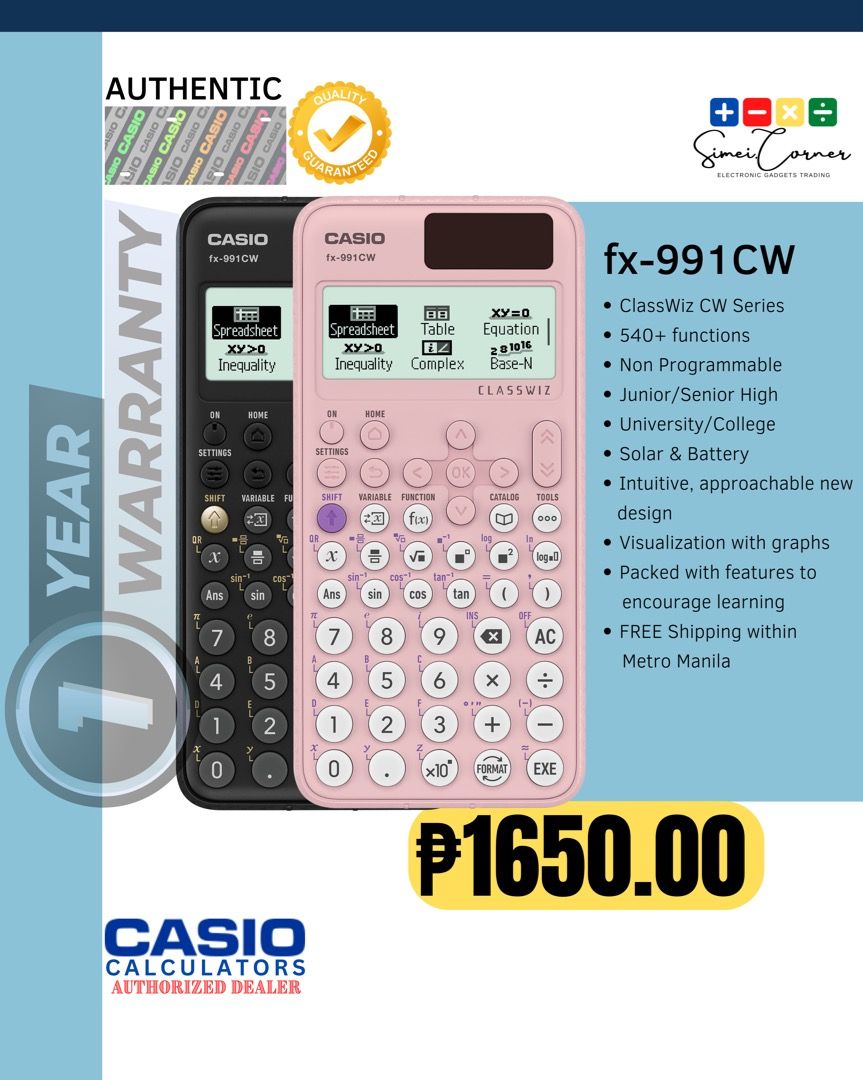 Casio Scientific Calculator fx-991CW, Computers & Tech, Office ...
