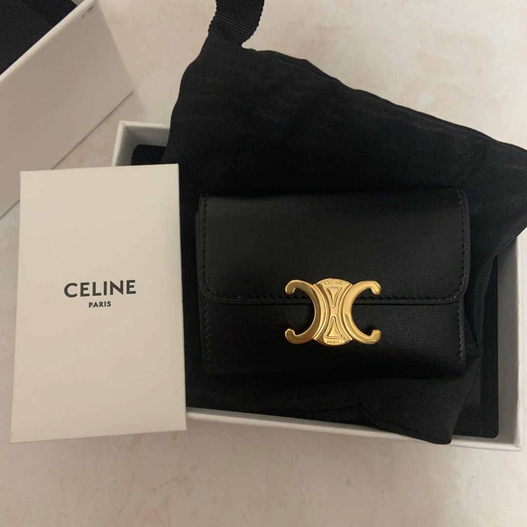 Celine Compact Wallet Triomphe, Luxury, Bags & Wallets on Carousell