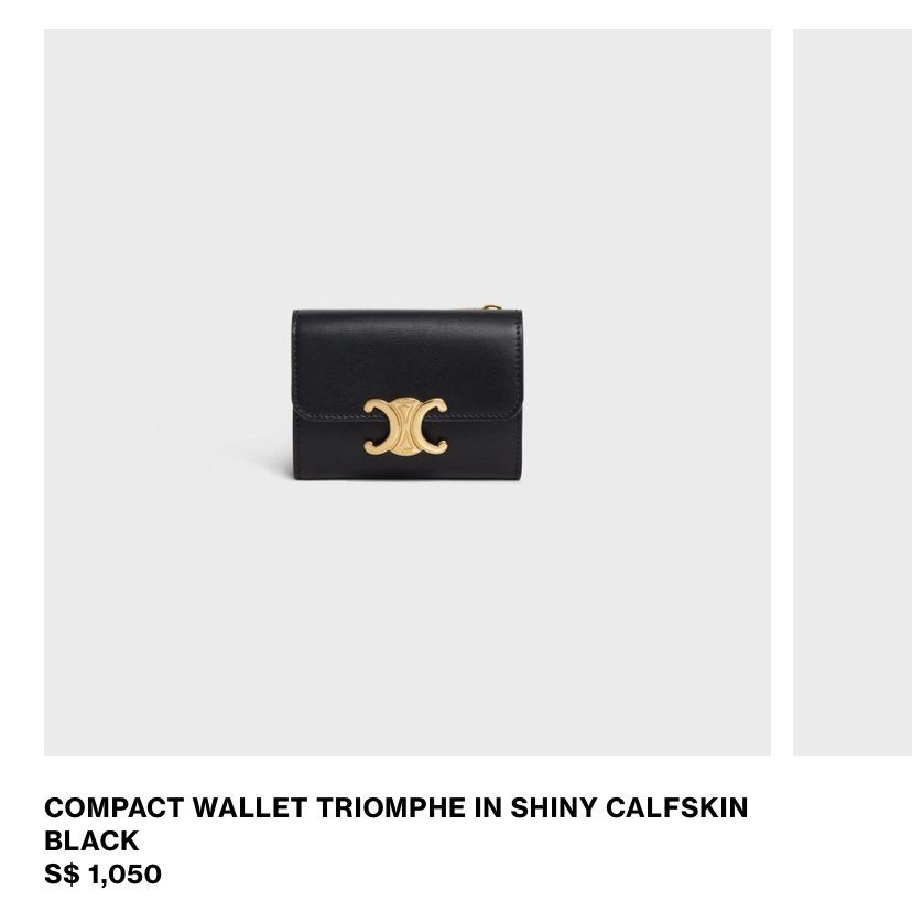 Celine Compact Wallet Triomphe, Luxury, Bags & Wallets on Carousell