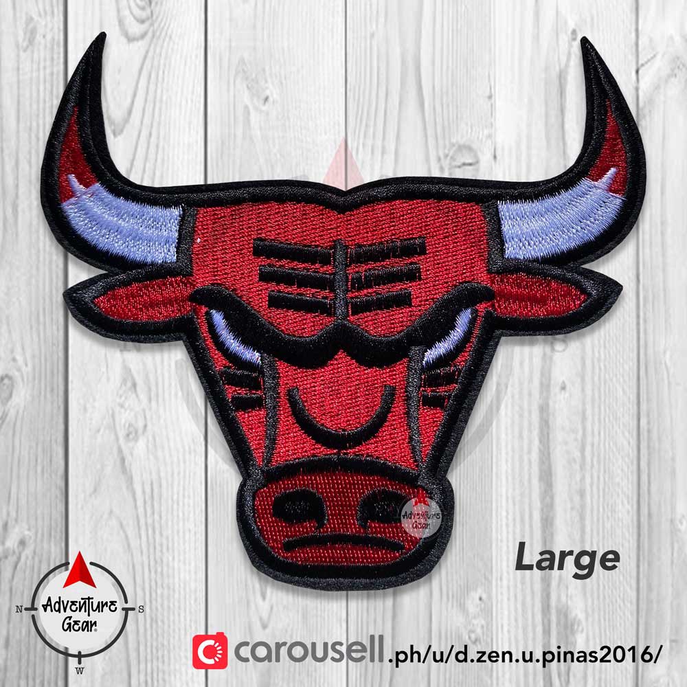 Chicago Bulls Logo - Embroidered Patch - LARGE - Sew-On, Sports ...