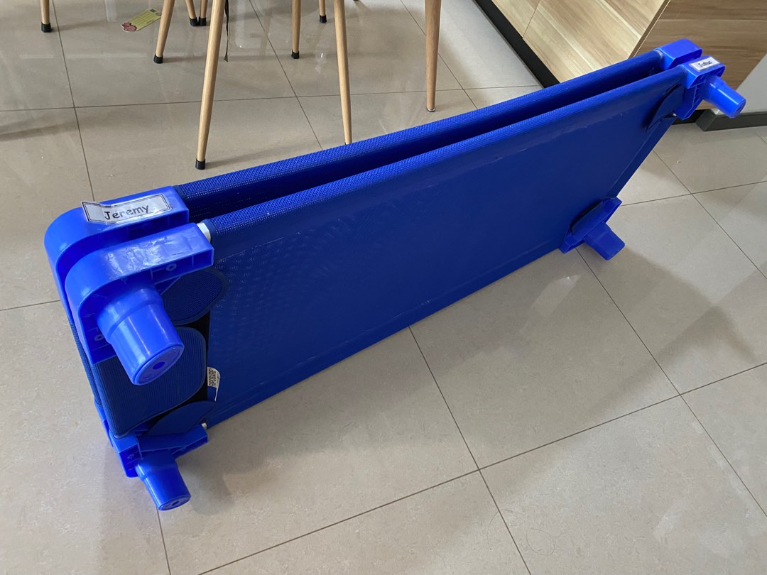 Childcare stackable mesh cot (blue color), Babies & Kids, Baby Nursery ...