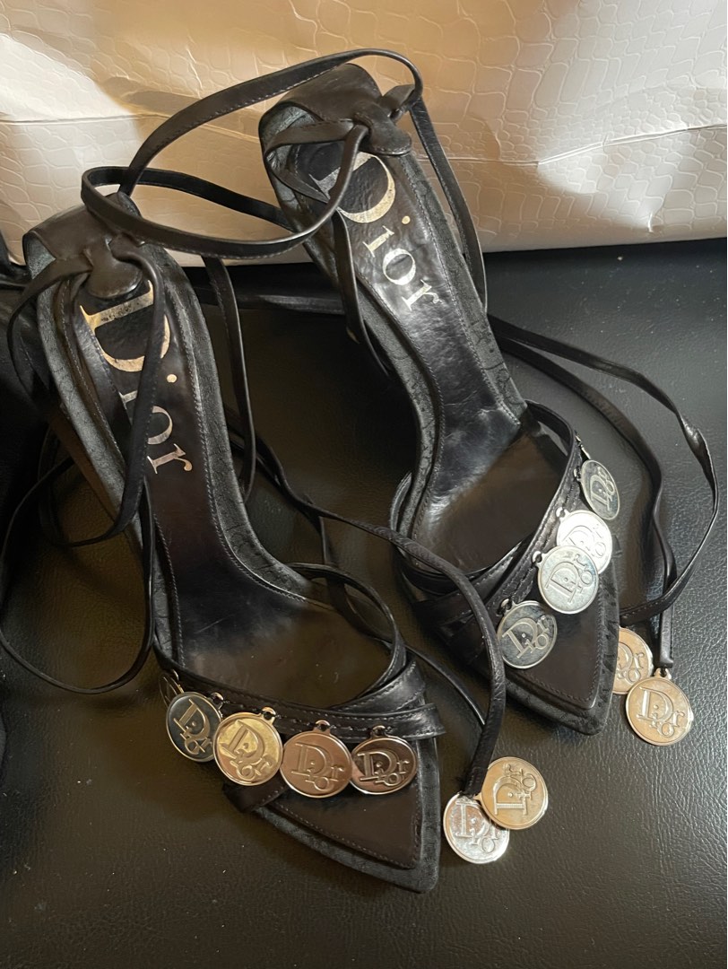 Christian Dior Silver Coin Wedge, Women's Fashion, Footwear, Heels on ...