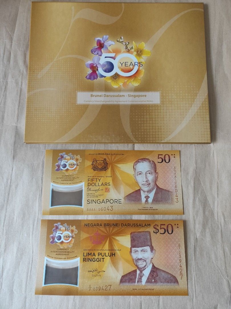 CIA 50 Singapore Brunei Commemorative Note with Folder, Hobbies & Toys ...