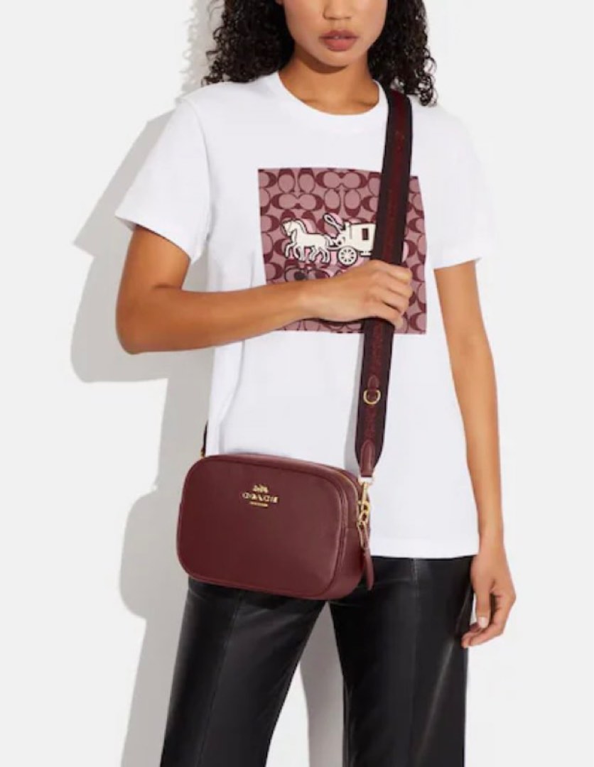 BN Coach Camera Bag in Black Cherry, Women's Fashion, Bags & Wallets ...