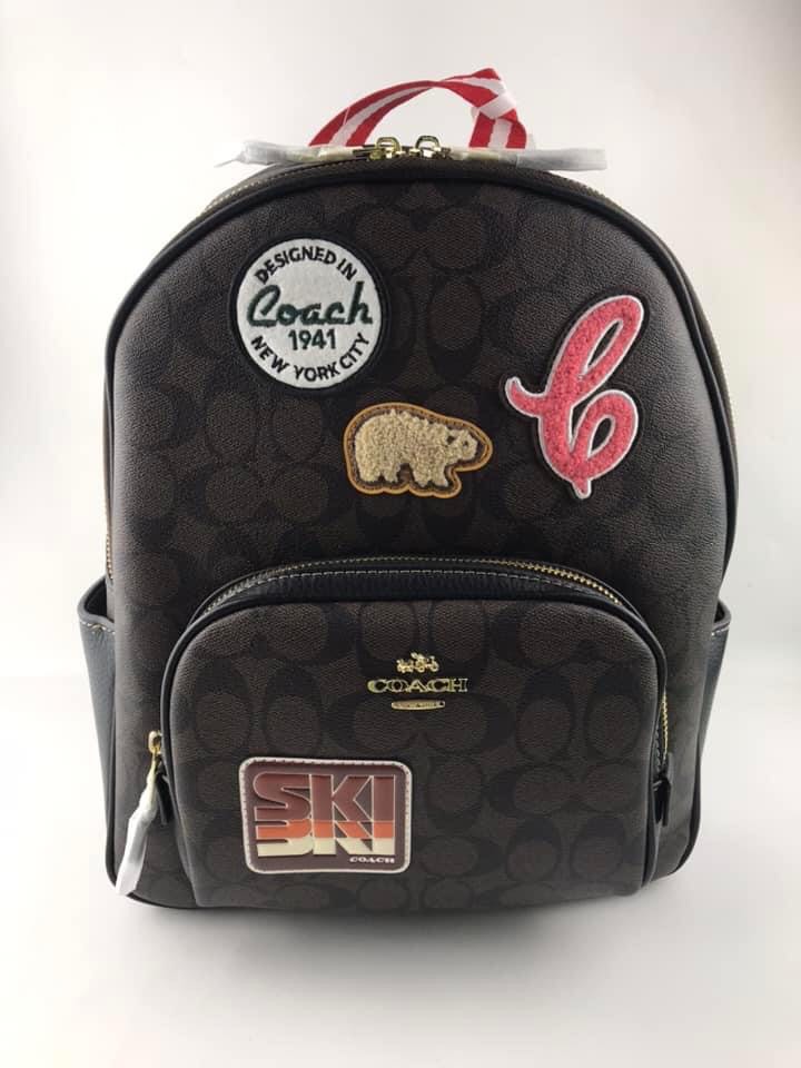 Coach Court Backpack with Patches , Women's Fashion, Bags & Wallets ...
