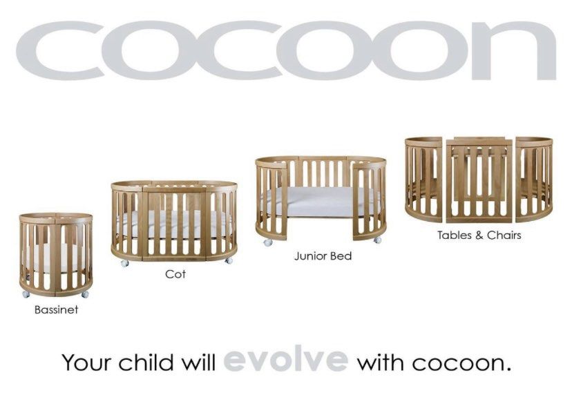 Cocoon Nest 4 In 1 Cot + Mattress Set, Babies & Kids, Baby Nursery ...