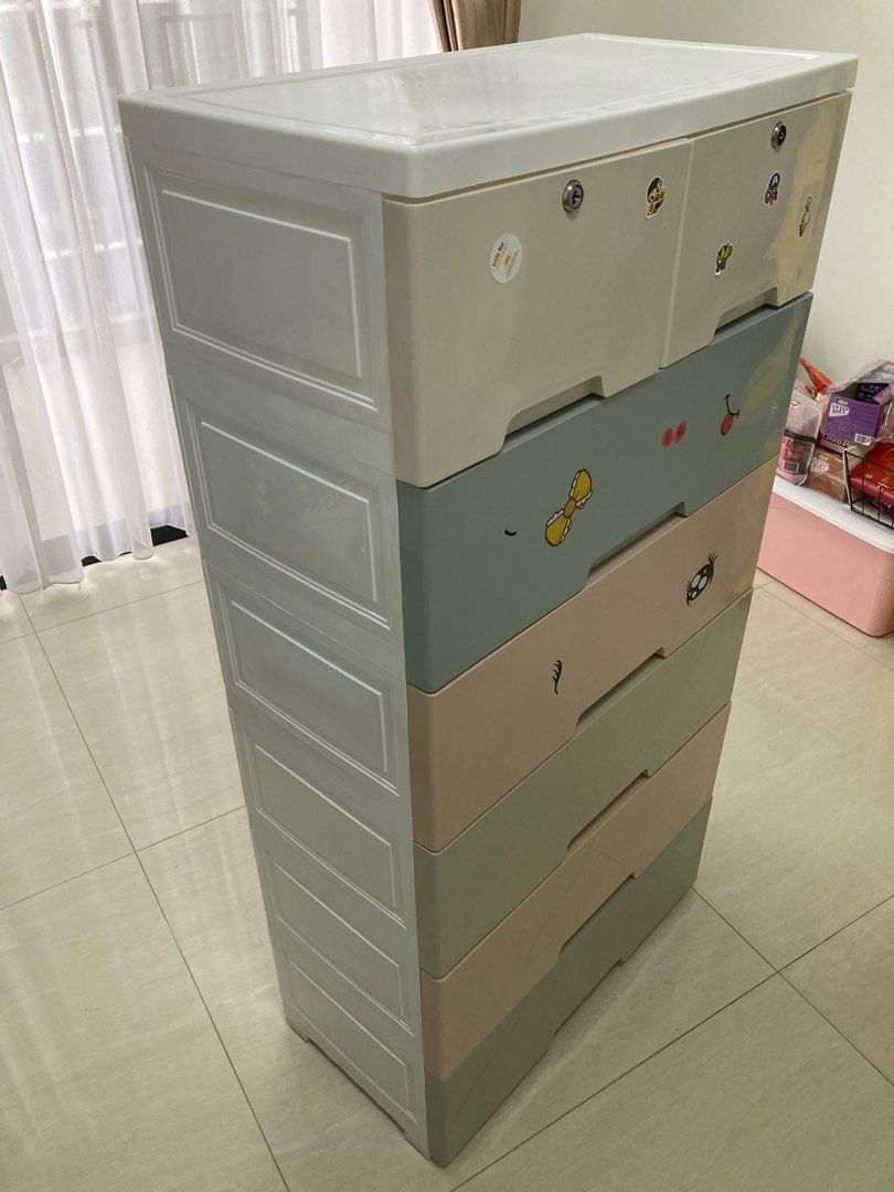 Colourful Storage Drawers (35 x 65 x 130cm, 6 drawers), Furniture ...